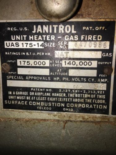 JANITROL – Date of Manufacture Request | Building Intelligence Center